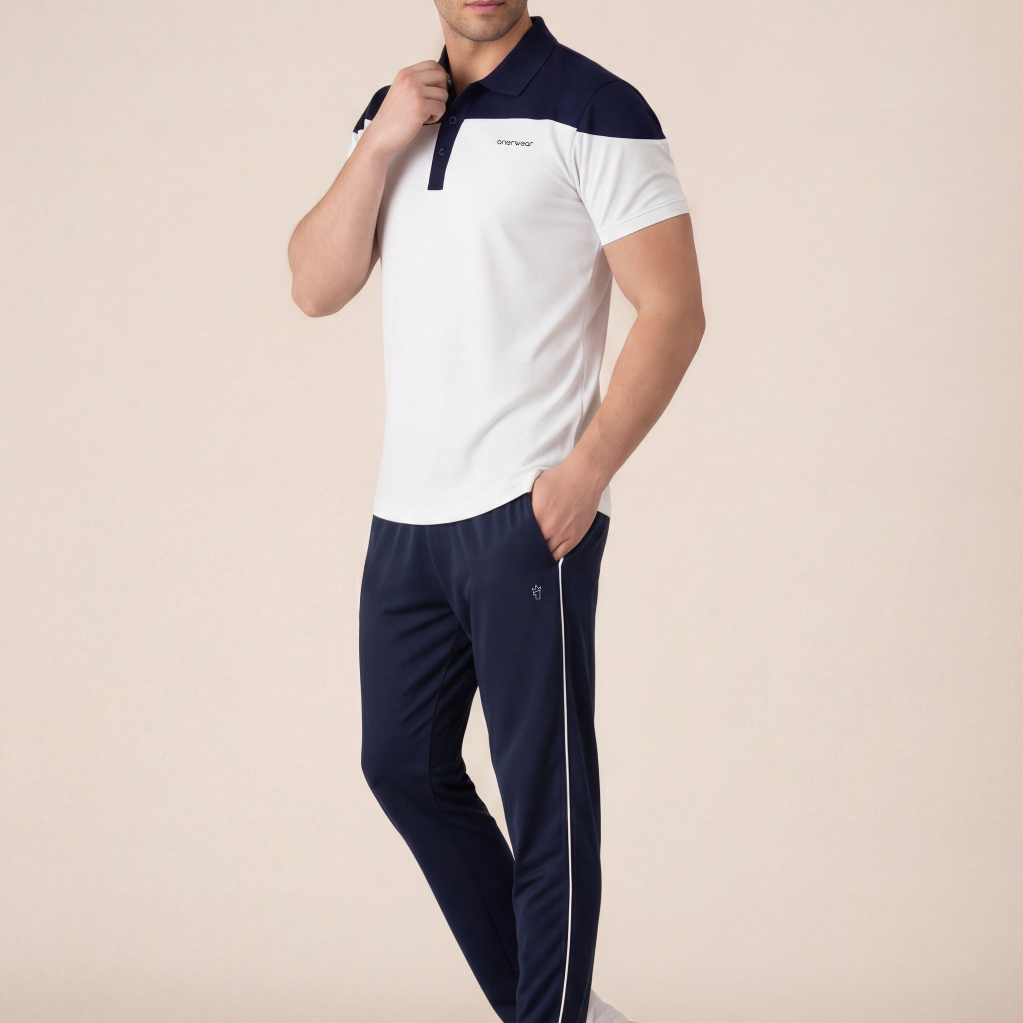 Mens - Polyester Tracksuit - Navy Elegance
